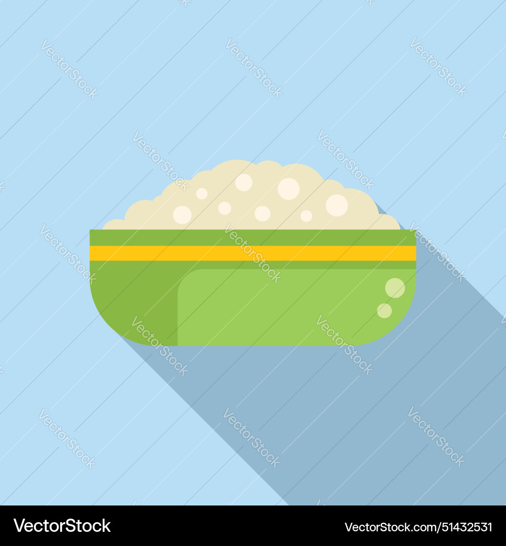 Flat design rice bowl icon Royalty Free Vector Image