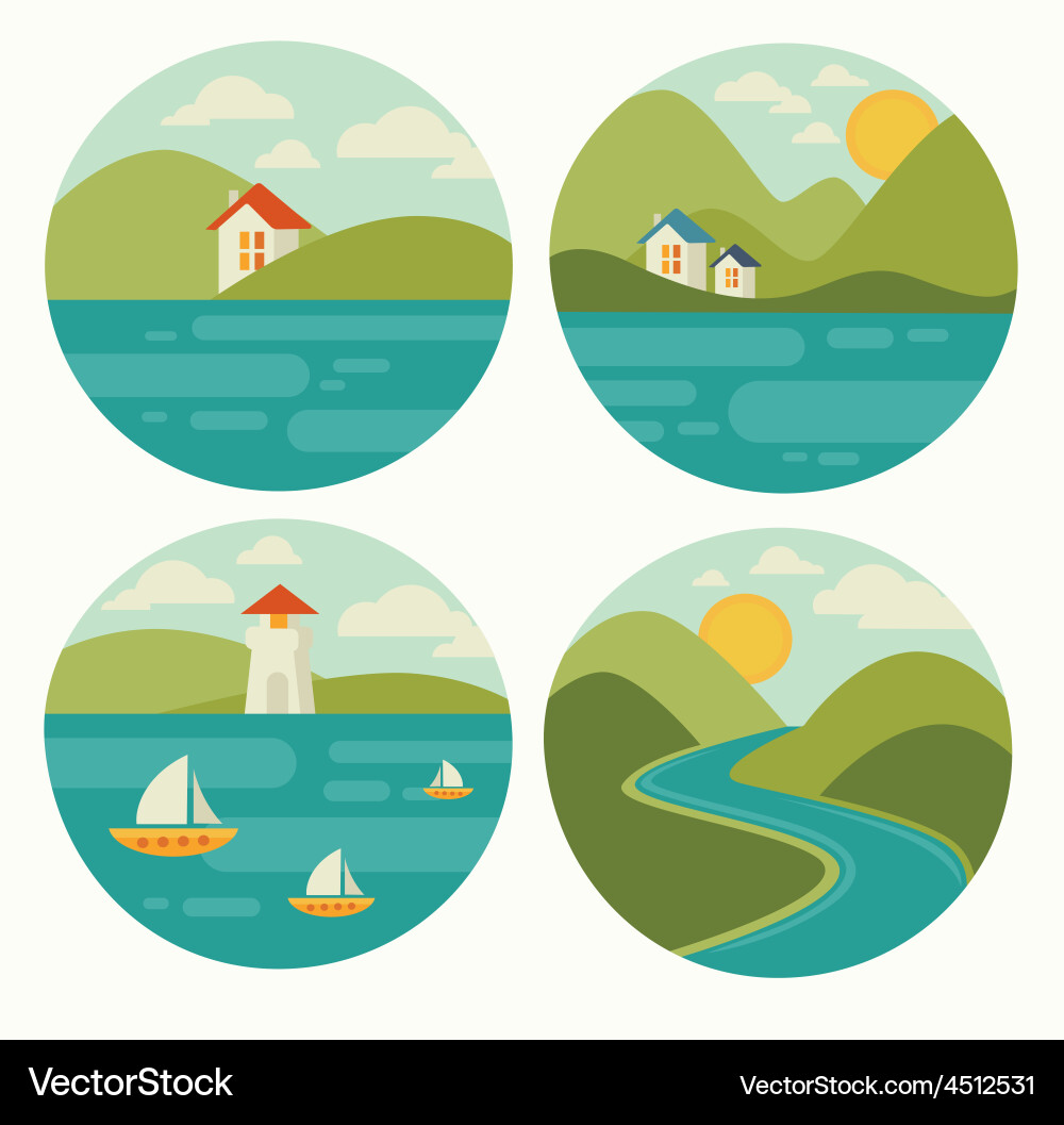 Landscape and nature Royalty Free Vector Image