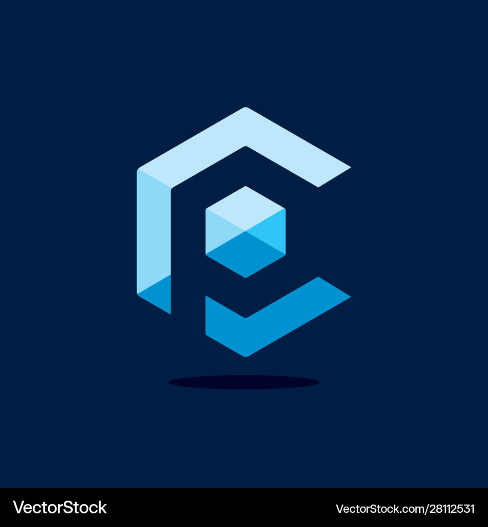 Letter p and c logo design Royalty Free Vector Image