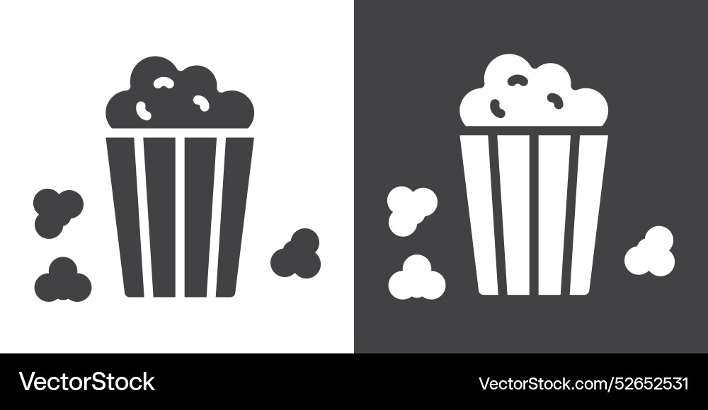 Popcorn icon thin line set Royalty Free Vector Image