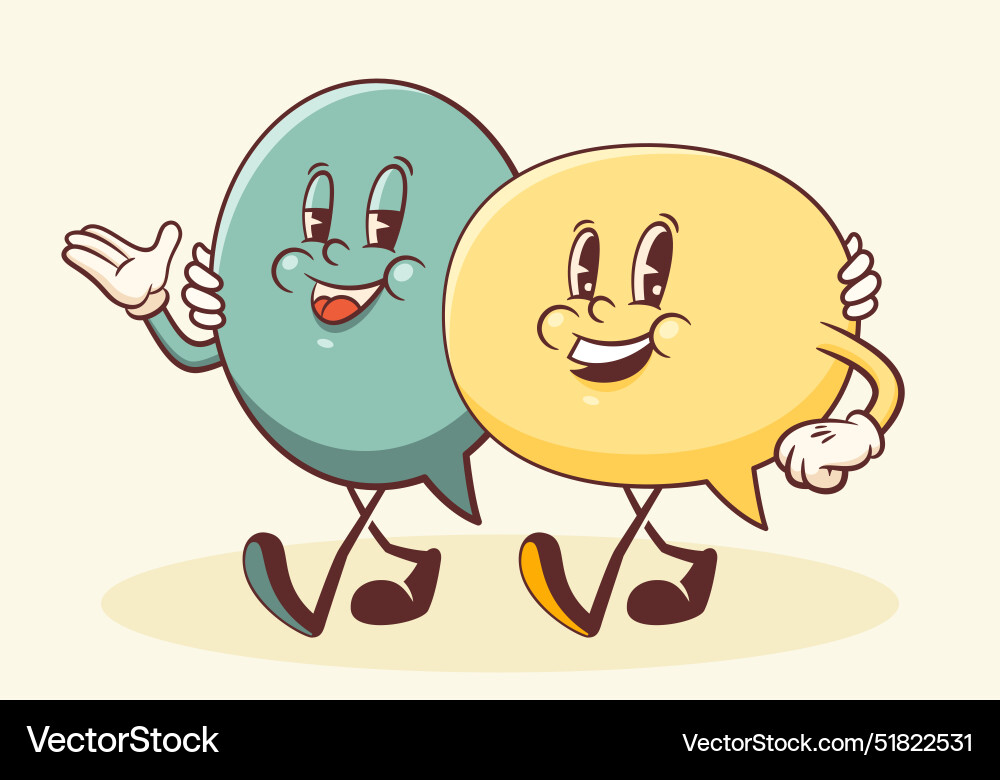 Talk language learning walking characters Vector Image
