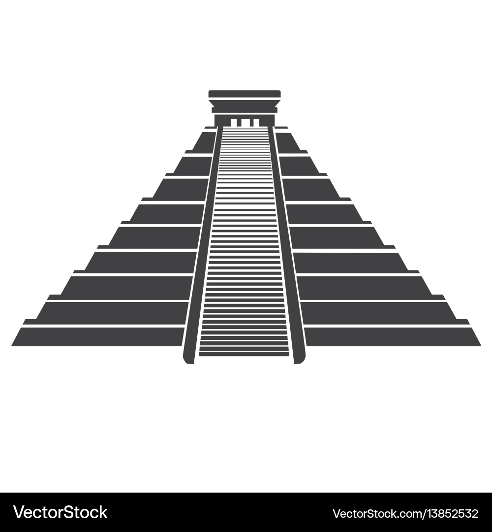 Aztec pyramid icon isolated on whit mayan Vector Image