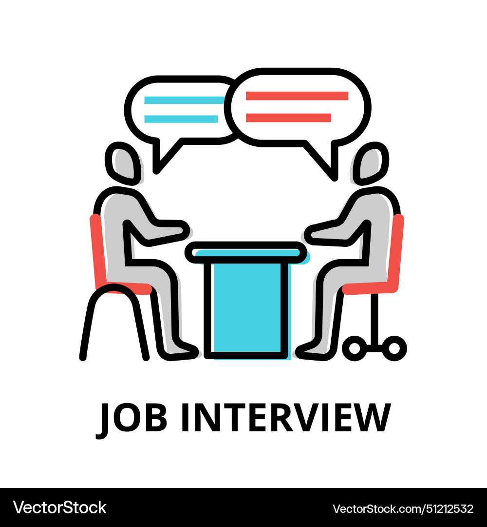 Concept of job interview icon modern flat thin Vector Image