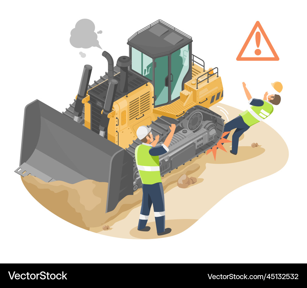 Construction Site Accident - Worker Safety Vector Image