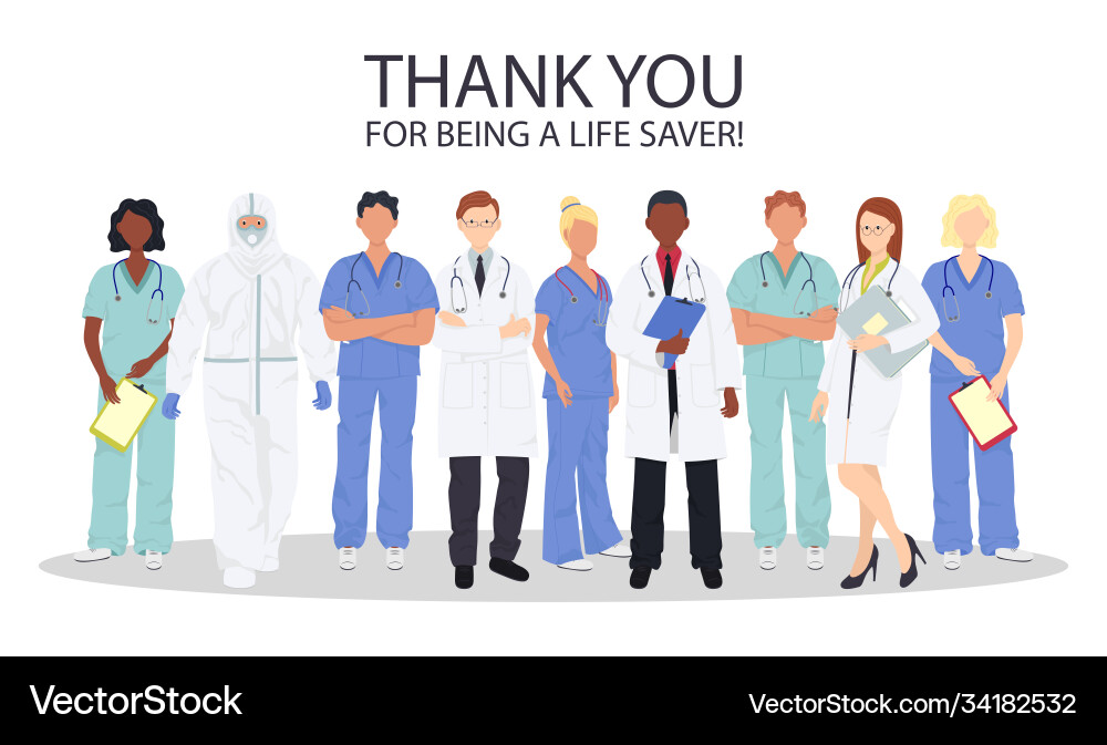 Doctors team Royalty Free Vector Image - VectorStock