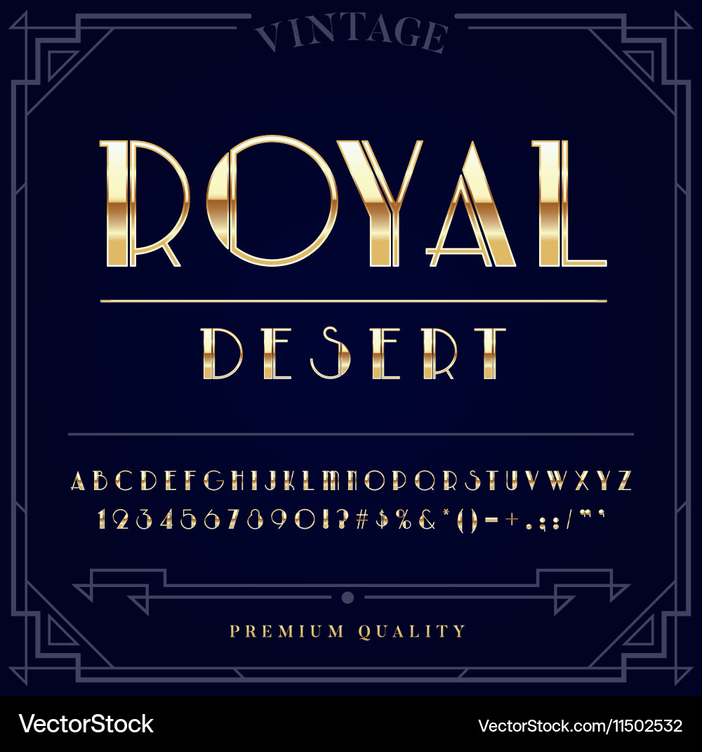 Gold Metallic Font Collection - Letters & Numbers