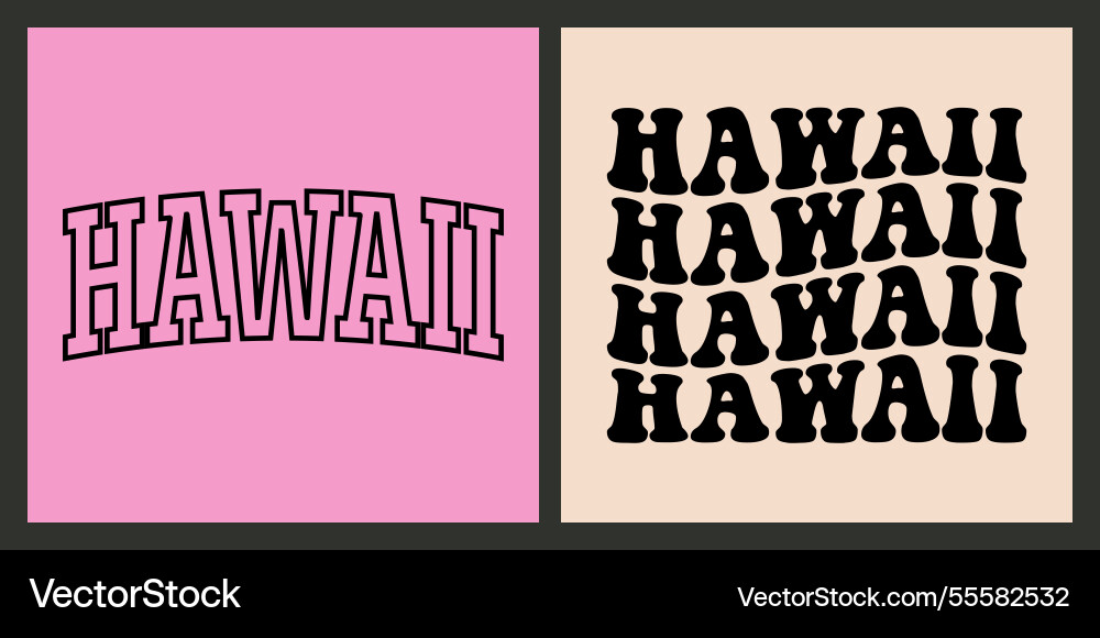 Hawaii text t shirt design Royalty Free Vector Image