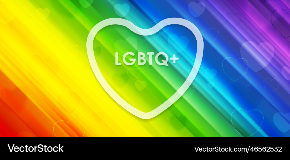 Lgbtq pride month abstract background with hearts Vector Image
