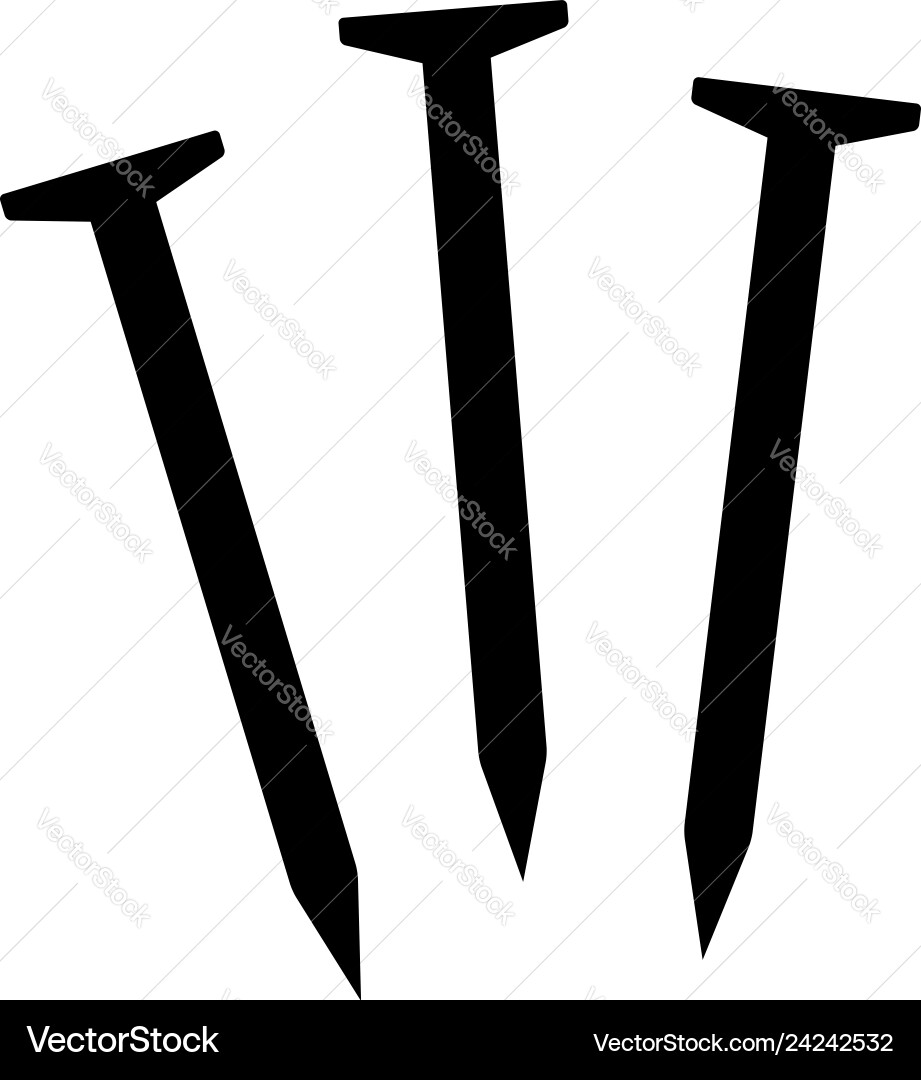 Multiple metal wire nails or fasteners icon Vector Image