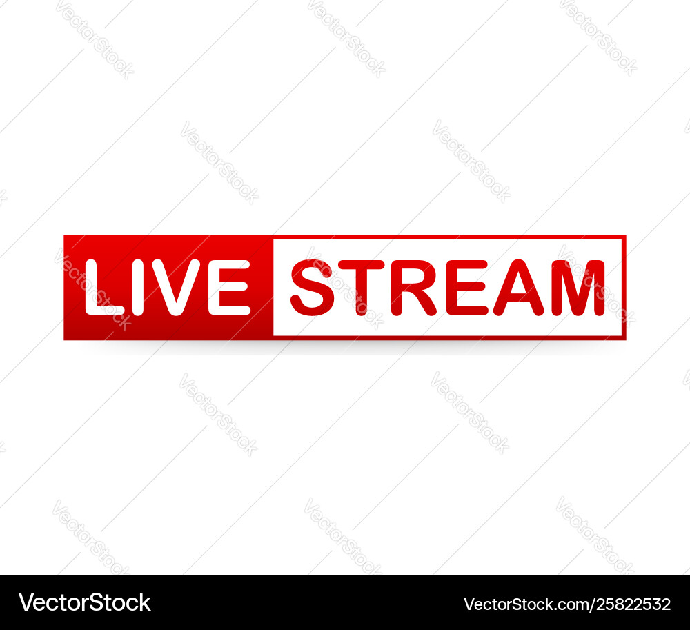 Red Live Stream Icon Royalty Free Vector Image