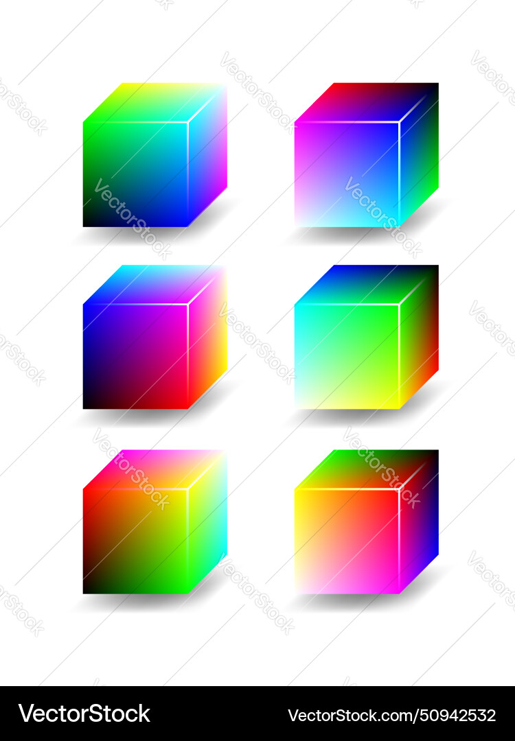 Rgb color cubes Royalty Free Vector Image - VectorStock