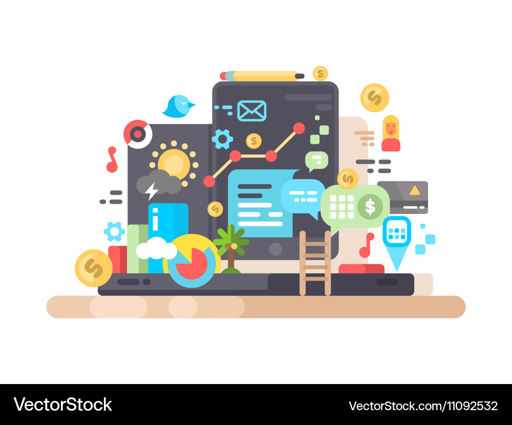 Widgets for tablet or phone Royalty Free Vector Image