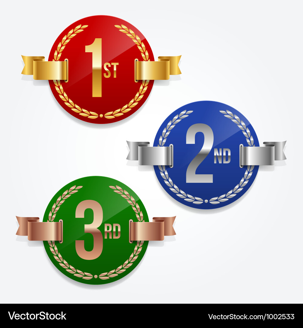 1st 2nd 3rd awards emblems Royalty Free Vector Image