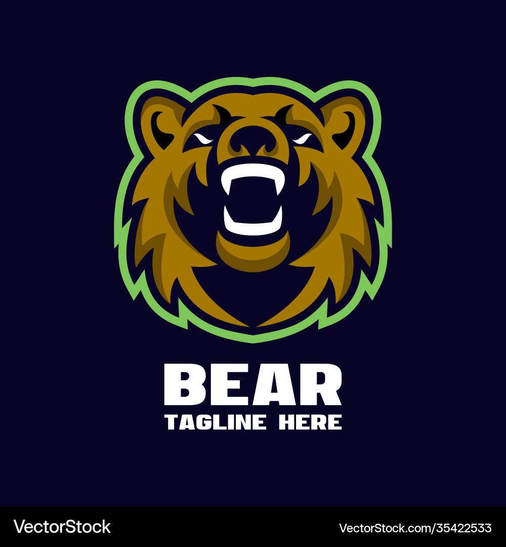 Aggressive Bear Mascot Logo Royalty Free Vector Image
