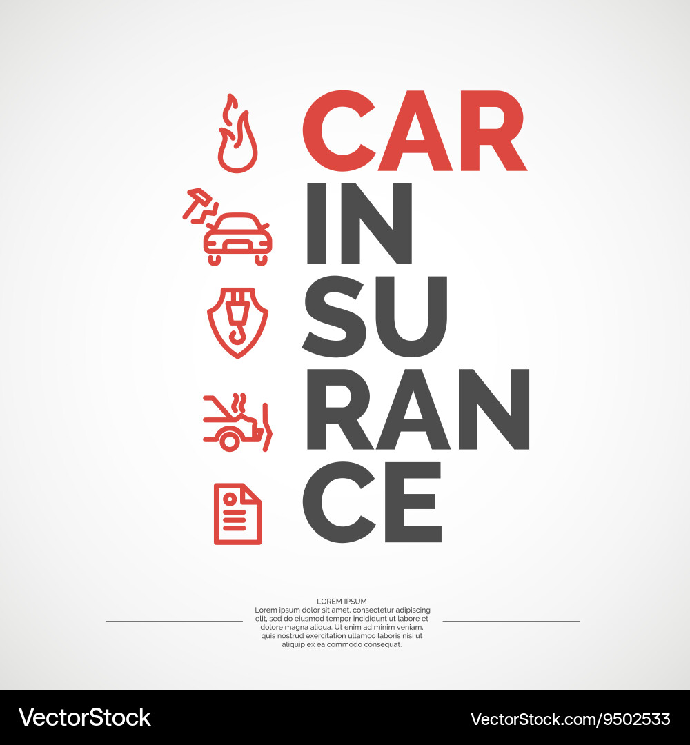 Car insurance poster Royalty Free Vector Image
