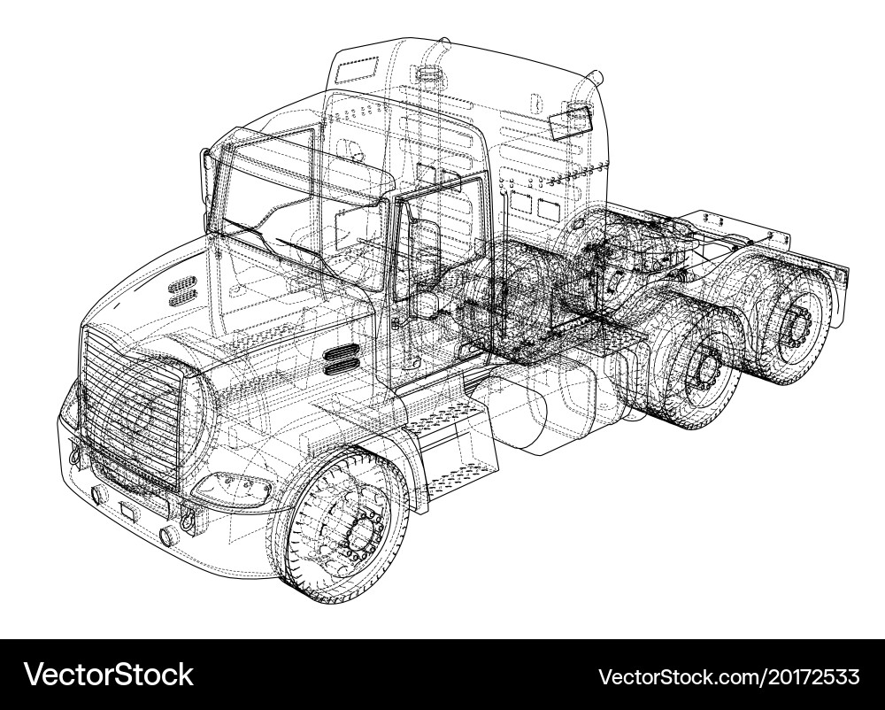 Concept truck rendering of 3d Royalty Free Vector Image