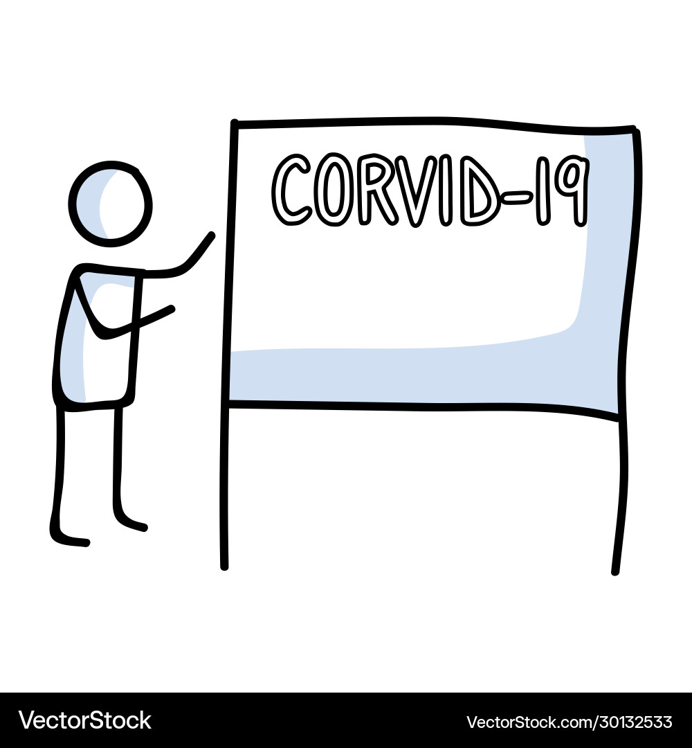 COVID-19 Stickman Explainer Royalty Free Vector Image