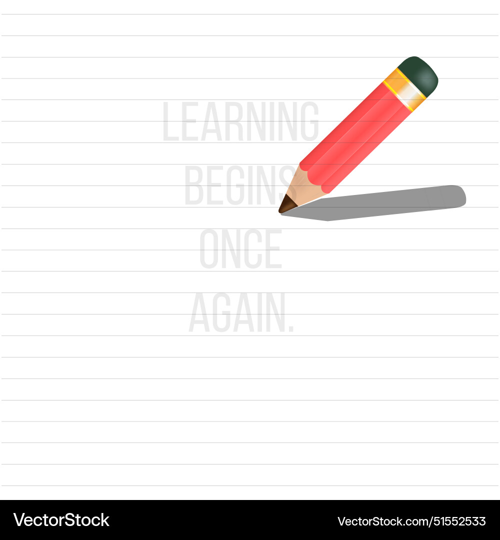 Education concept pencil and a notebook Royalty Free Vector