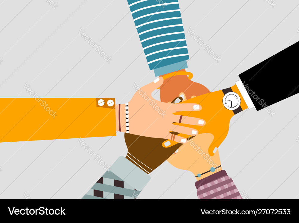 Flat unity and friendship concept Royalty Free Vector Image