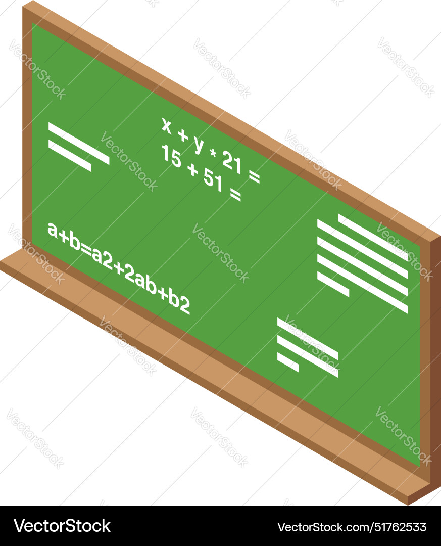 Green school blackboard showing mathematical Vector Image