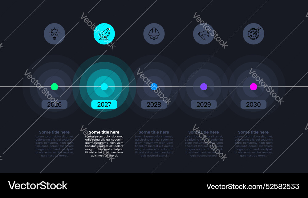 Infographic template horizontal timeline with 5 Vector Image