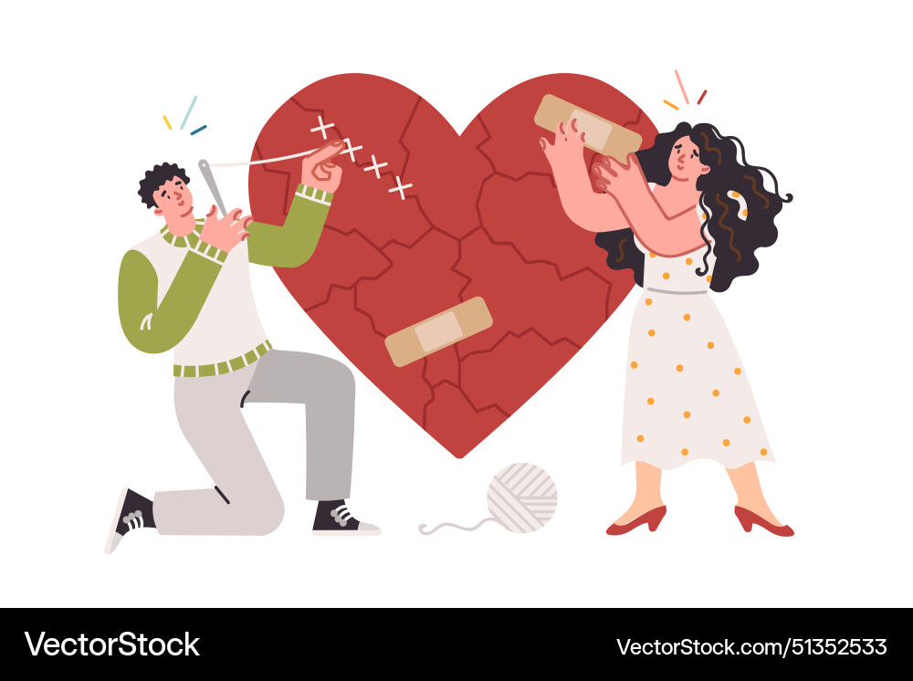 Married couple restores romantic relationships Vector Image