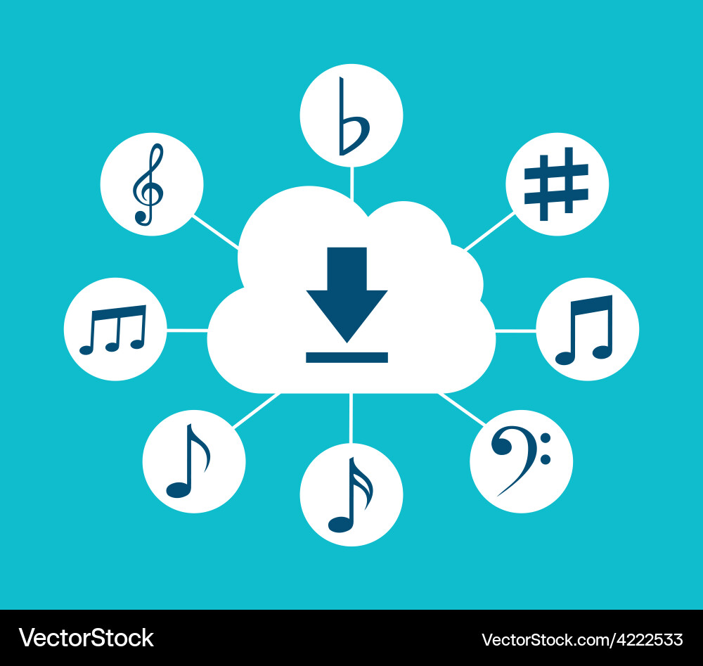 Music cloud Royalty Free Vector Image - VectorStock