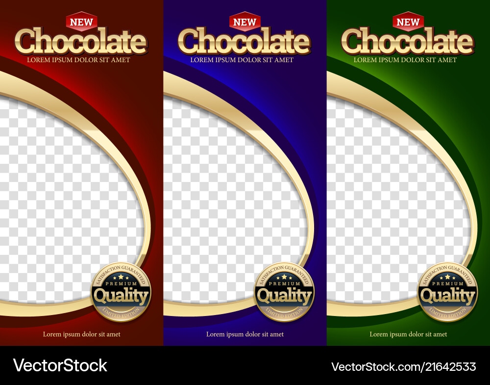 Packaging set chocolate bar Royalty Free Vector Image