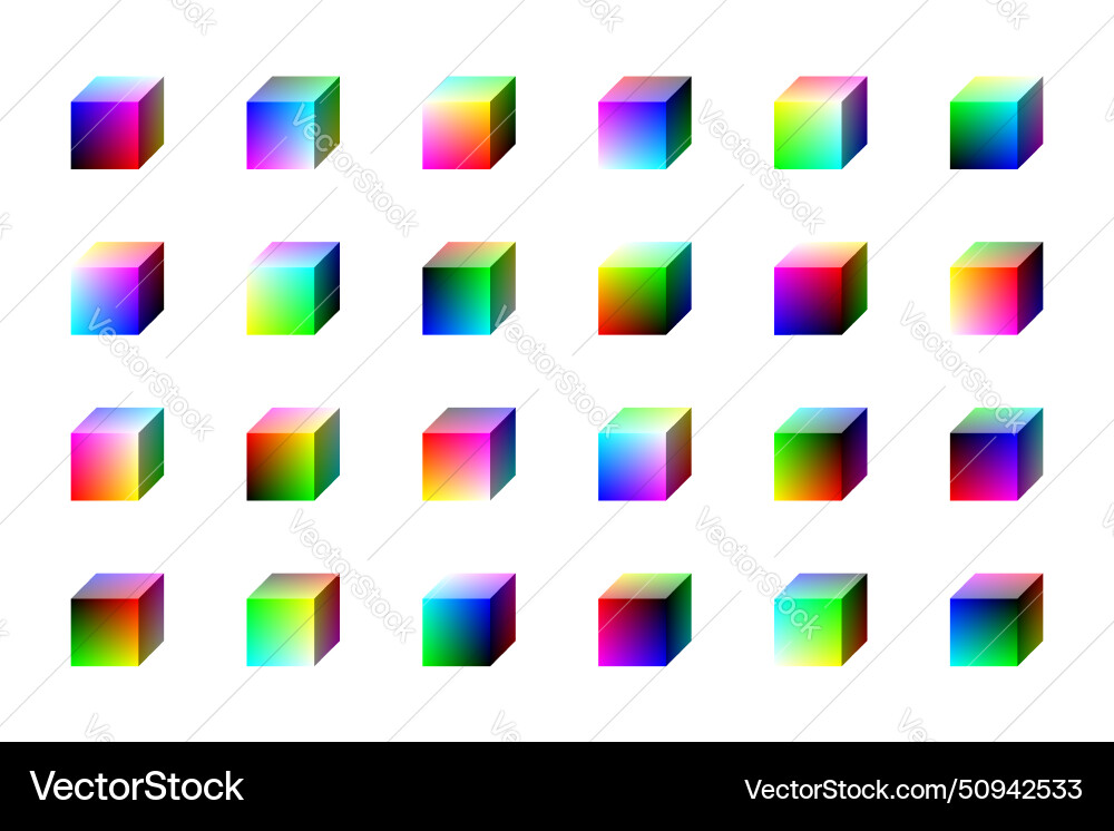 Rgb color cubes set Royalty Free Vector Image - VectorStock