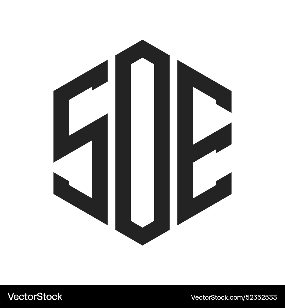 Soe logo design initial letter monogram Royalty Free Vector