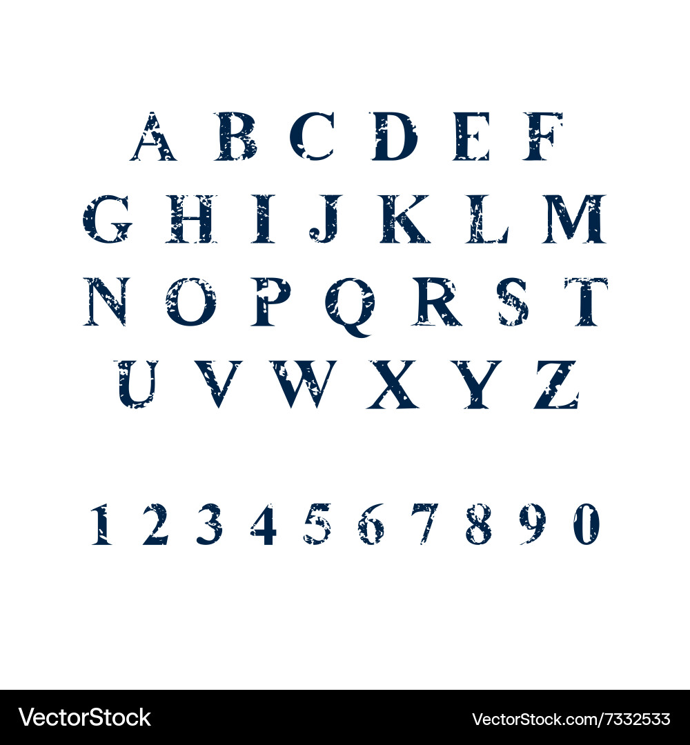 Sponge print grunge font typography Royalty Free Vector