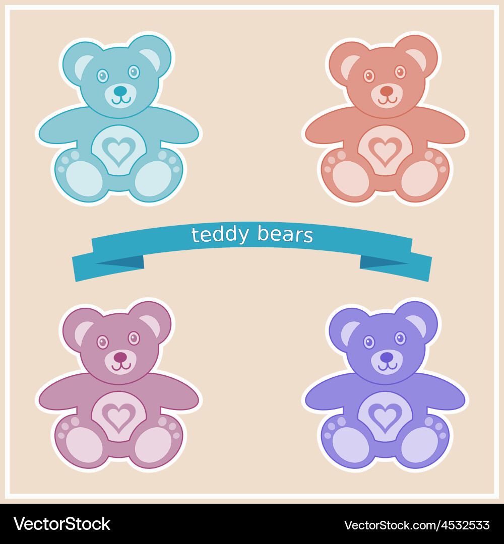 Teddy bears Royalty Free Vector Image - VectorStock