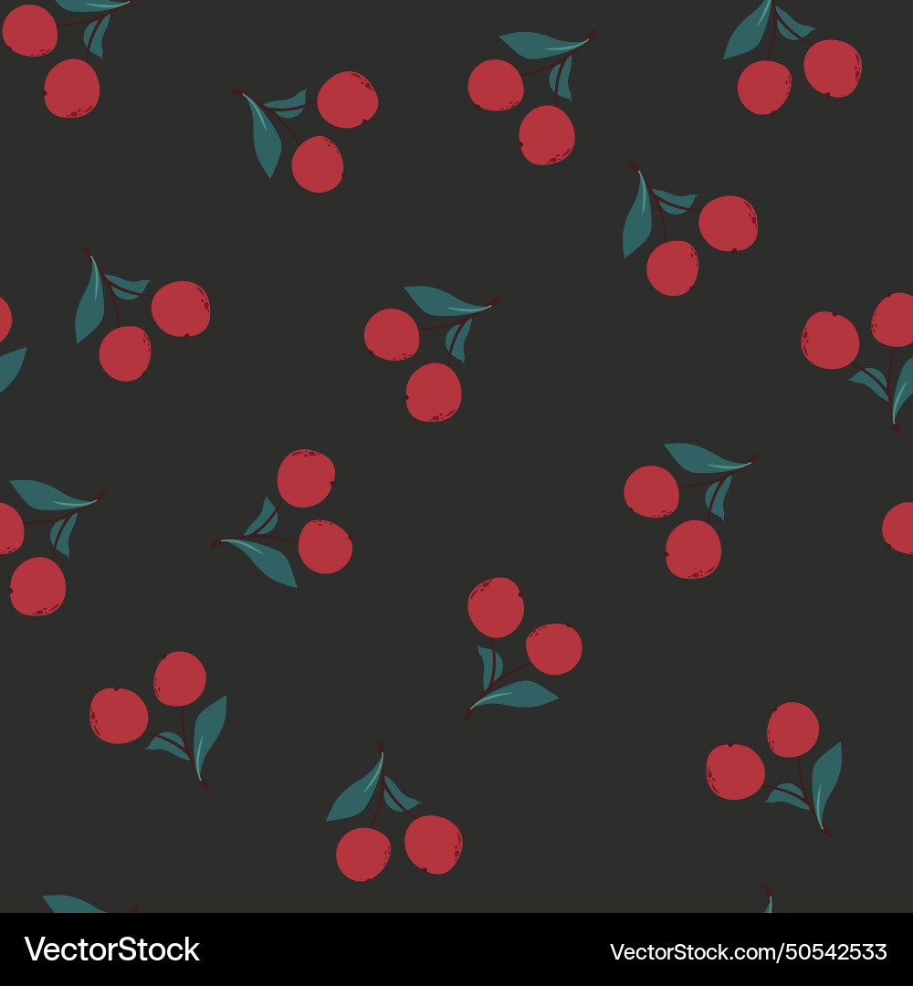 Vibrant cherry pattern dark Royalty Free Vector Image