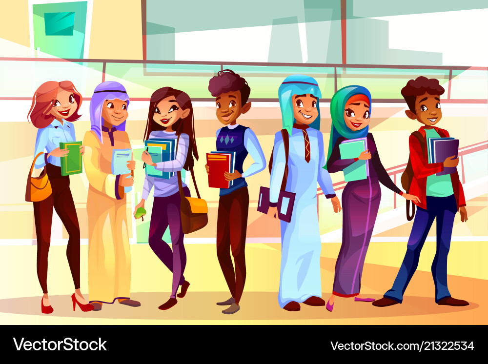 College students nationalities Royalty Free Vector Image