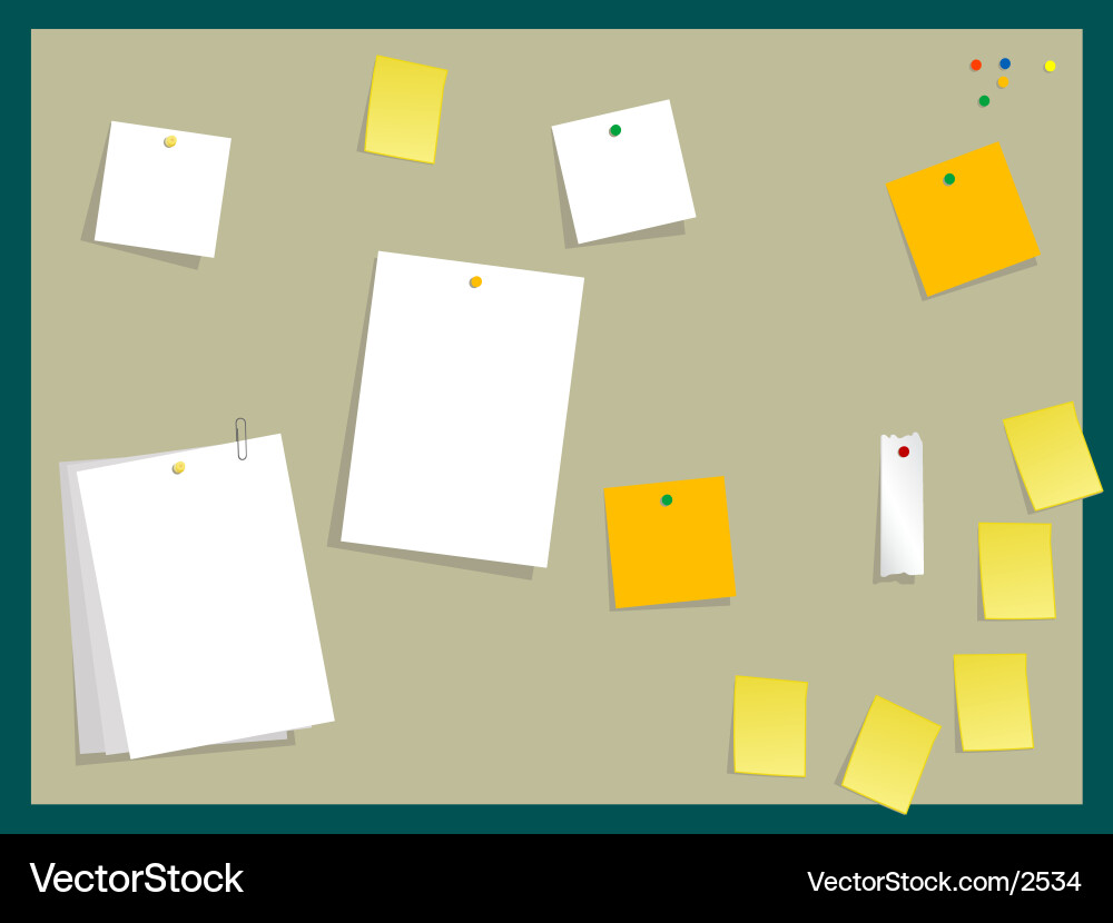 Colorful Sticky Notes Board Royalty Free Vector Image