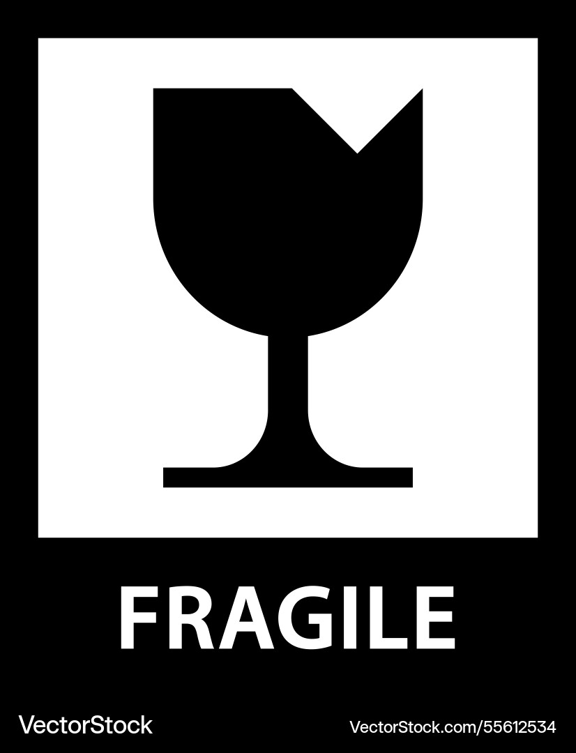 Fragile Symbol - Shipping Label Royalty Free Vector Image