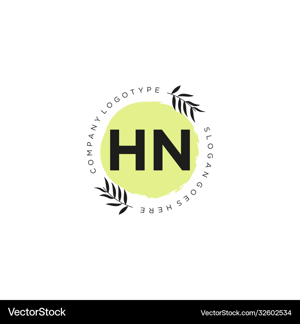 Hn letter logo icon design template elements Vector Image