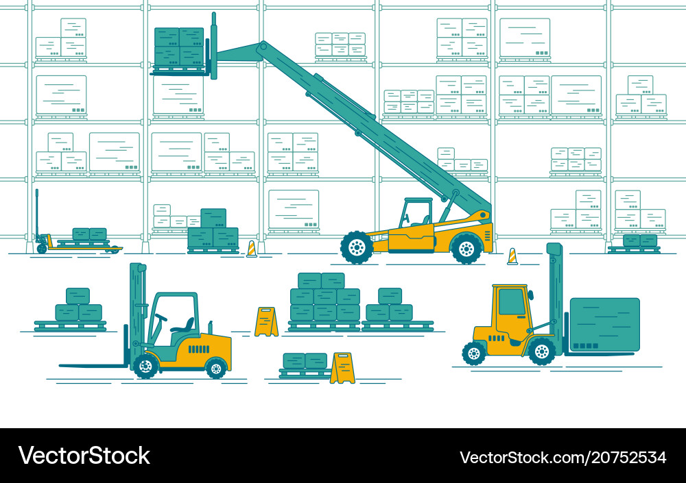 Industrial Warehouse Logistics Royalty Free Vector Image