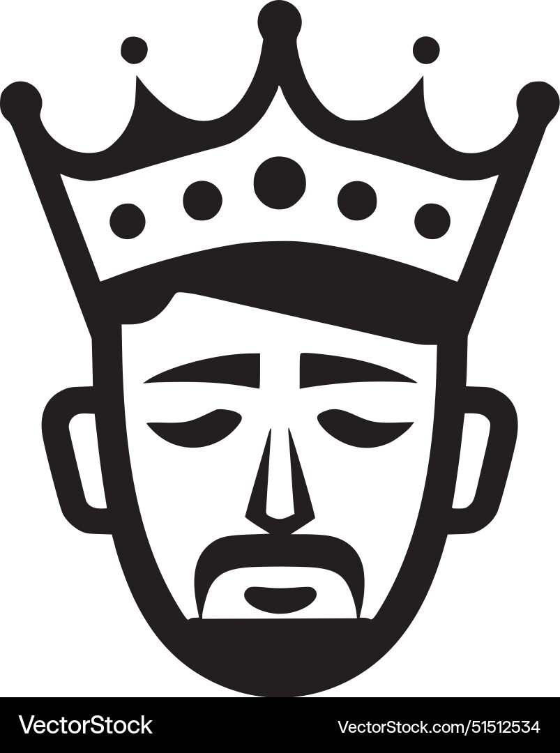 King - black and white Royalty Free Vector Image