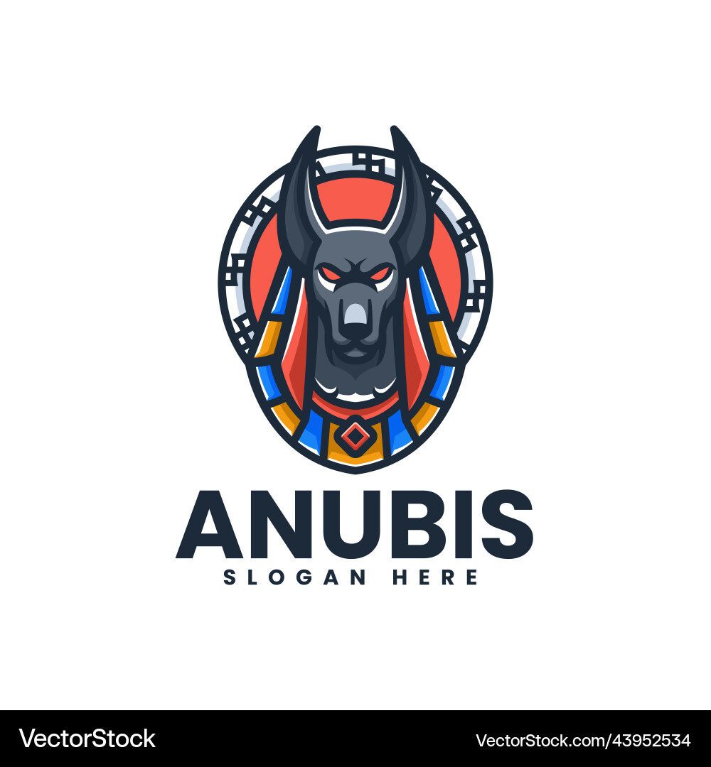 Logo anubis mascot cartoon style Royalty Free Vector Image
