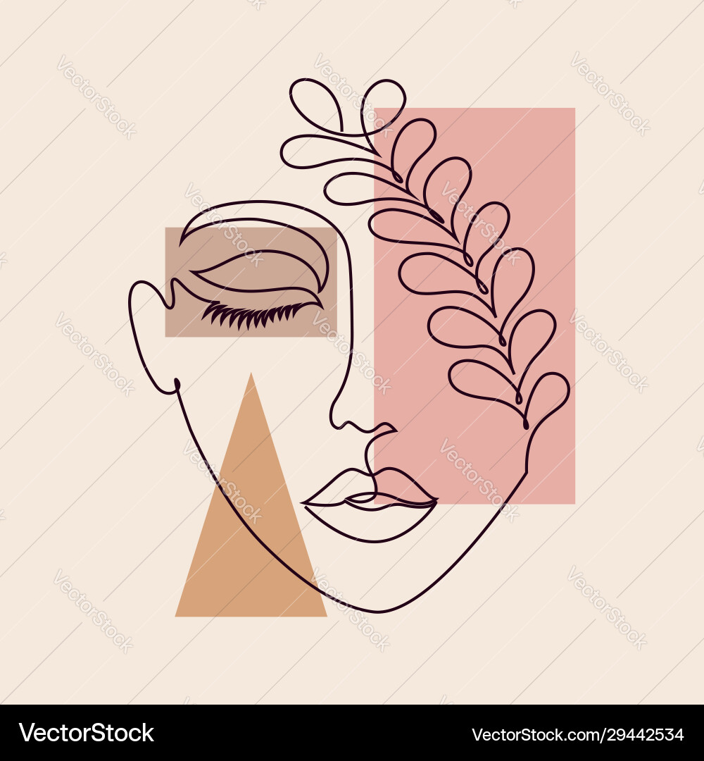 Minimal woman face Royalty Free Vector Image - VectorStock