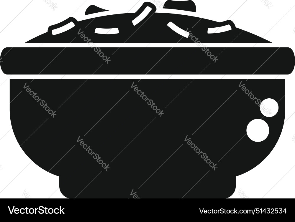 Rice bowl silhouette icon Royalty Free Vector Image