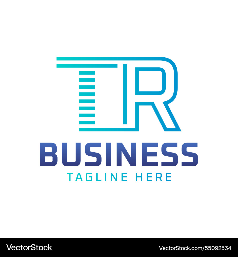 Tr logo design sleek modern letter Royalty Free Vector Image