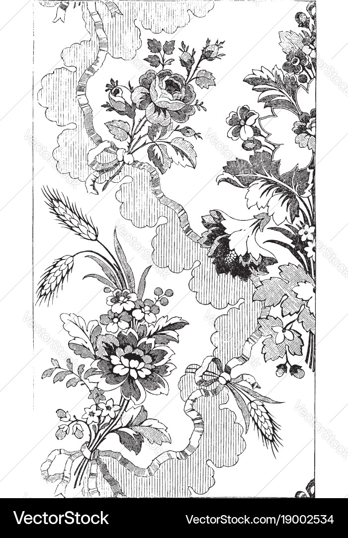 Vintage Gold Brocade Floral Pattern Royalty Free Vector
