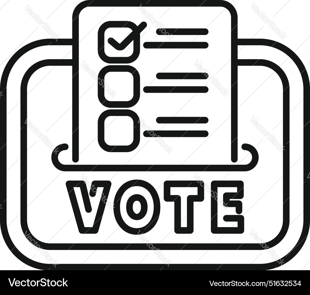 Vote checklist ballot representing voting Vector Image