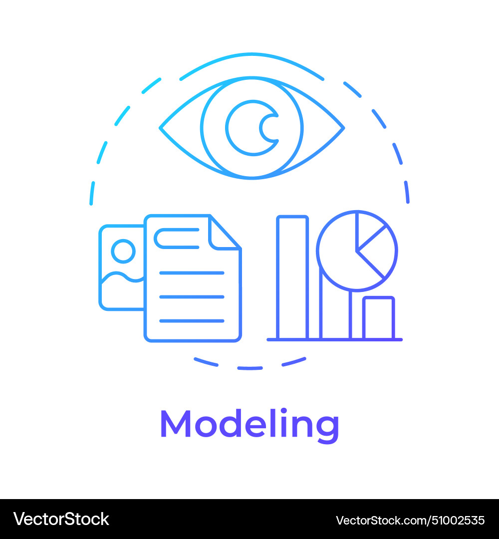 Bpm modeling blue gradient concept icon Royalty Free Vector Bpm modeling blue gradient concept icon Royalty Free Vector