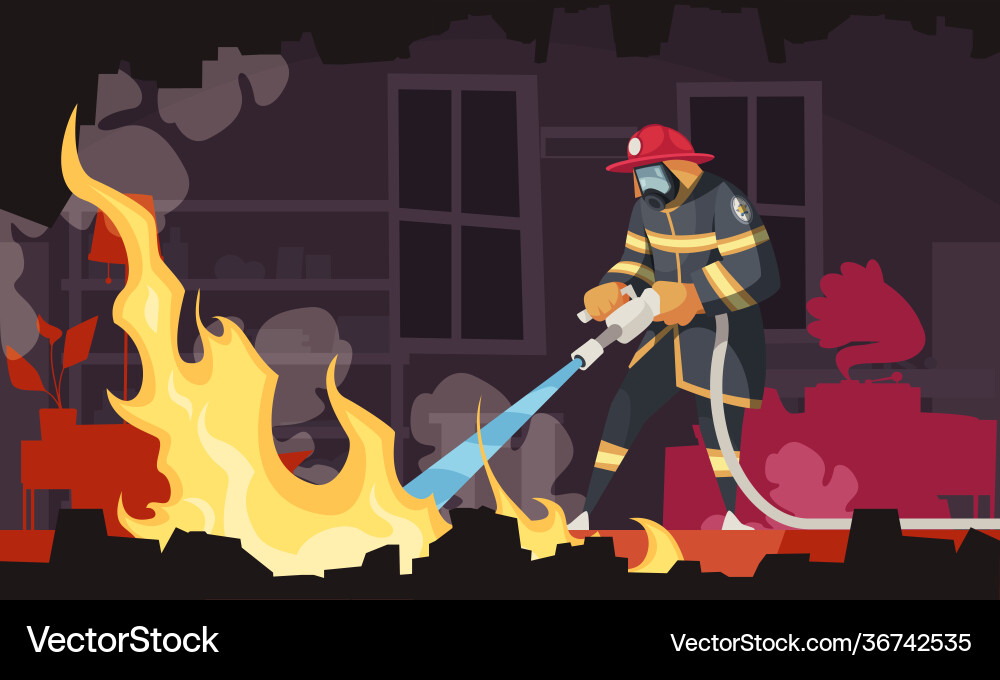 Cartoon firefigher Royalty Free Vector Image - VectorStock