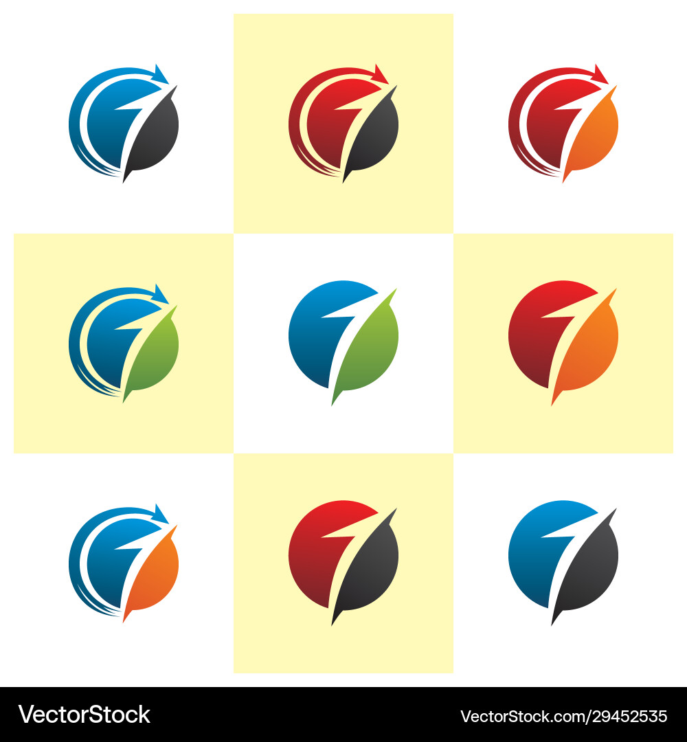 Circle shaped letter one logo image template Vector Image