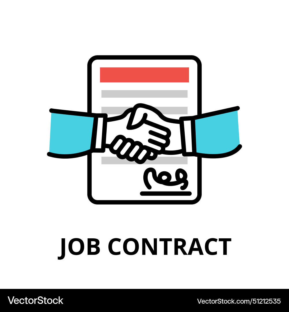 Concept of job contract icon modern flat thin Vector Image