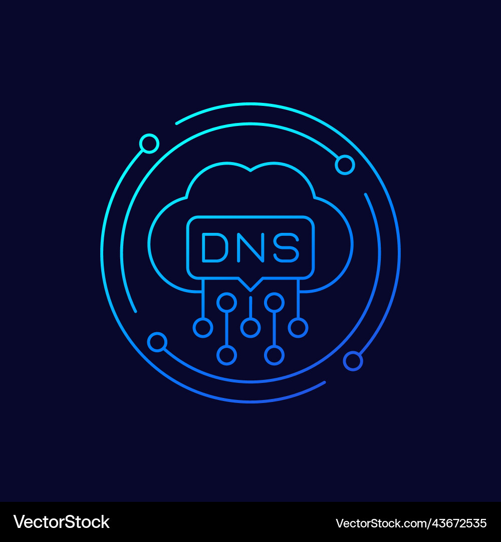 Dns icon line design Royalty Free Vector Image